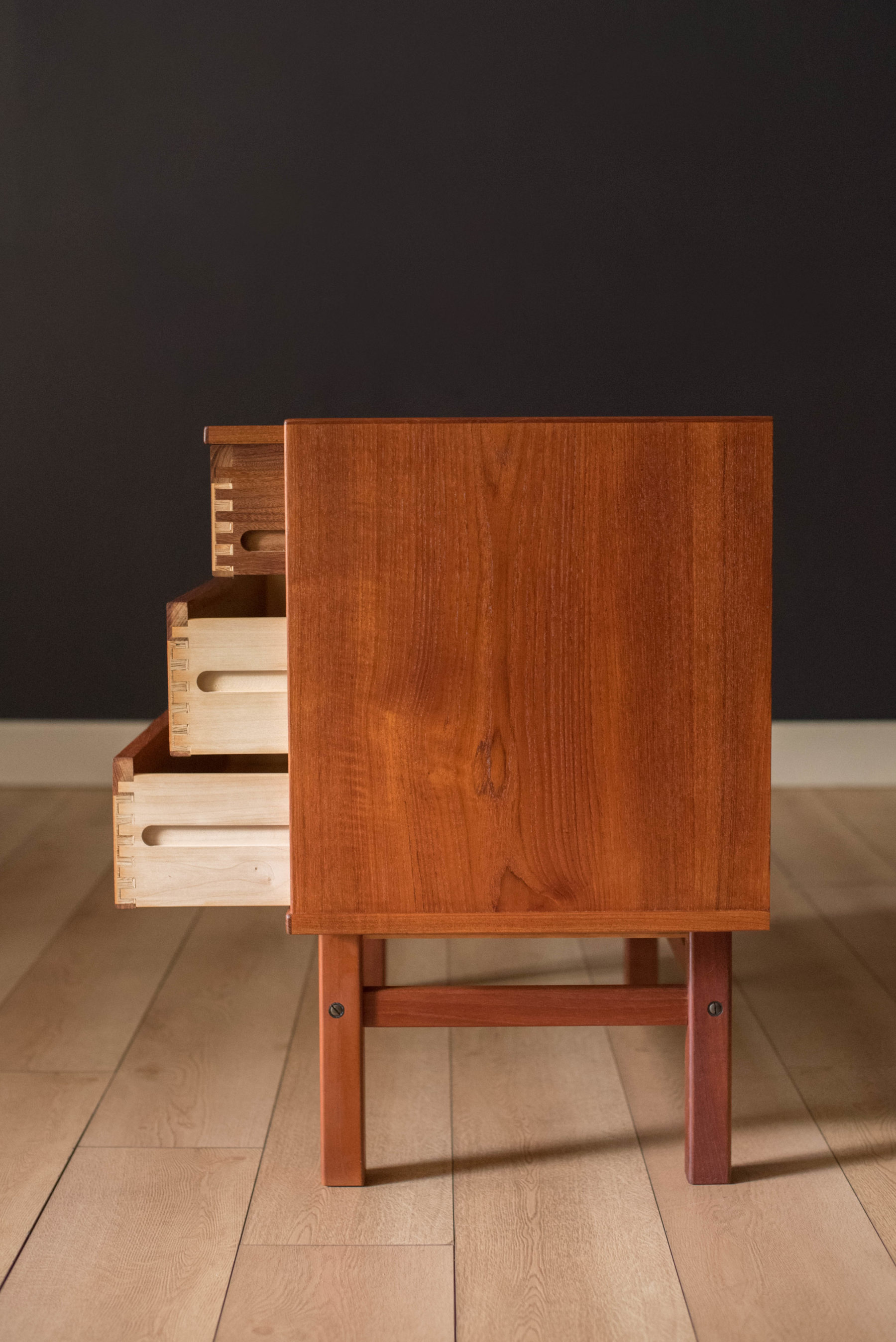 Danish Modern Teak Three Drawer Vanity Chest by Nils Jonsson - Mid ...