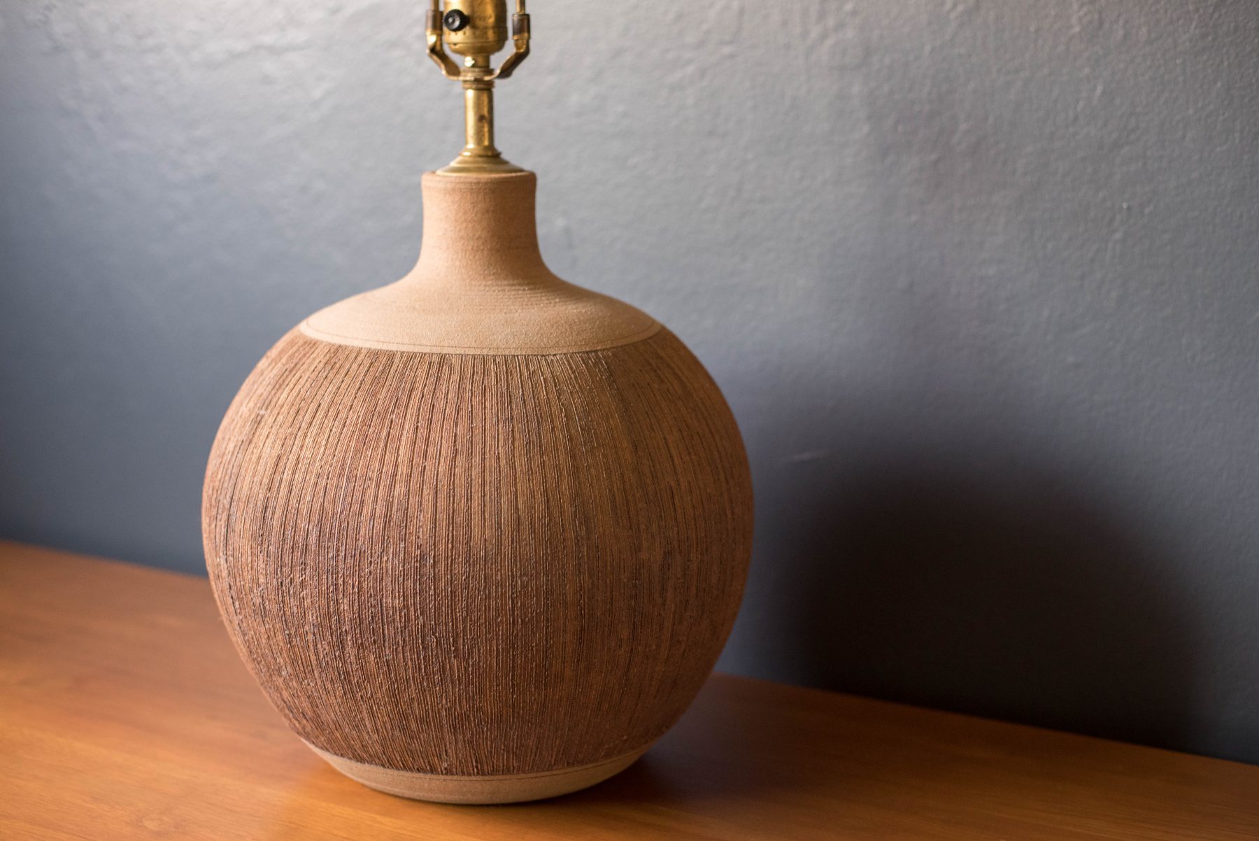 Vintage Stoneware Studio Pottery Table Lamp - Mid Century Maddist