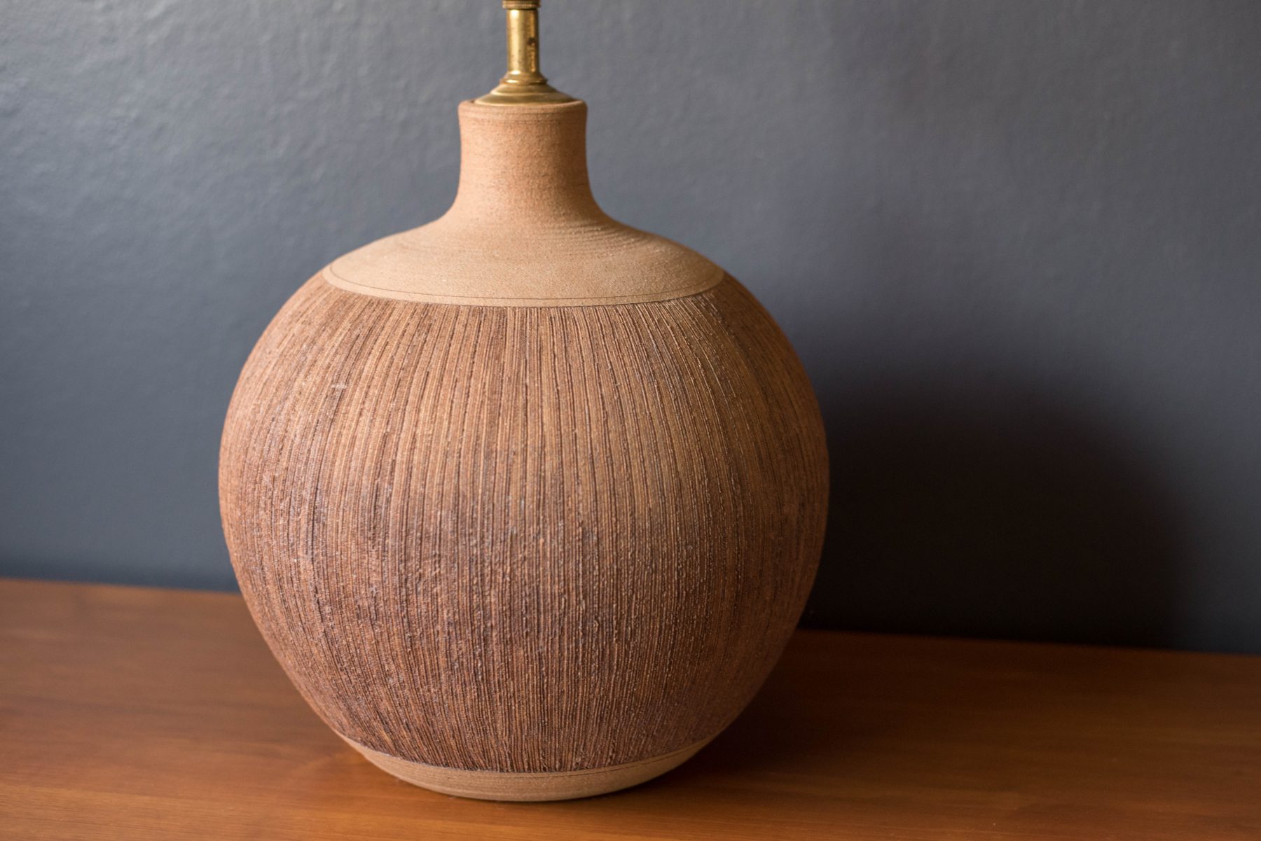 Vintage Stoneware Studio Pottery Table Lamp - Mid Century Maddist Vintage Stoneware Studio Pottery Table Lamp - Mid Century Maddist