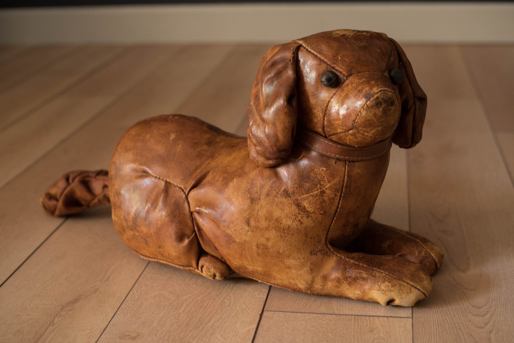 Pair of Vintage Abercrombie & Fitch Leather Dog Footstools by Dimitri ...