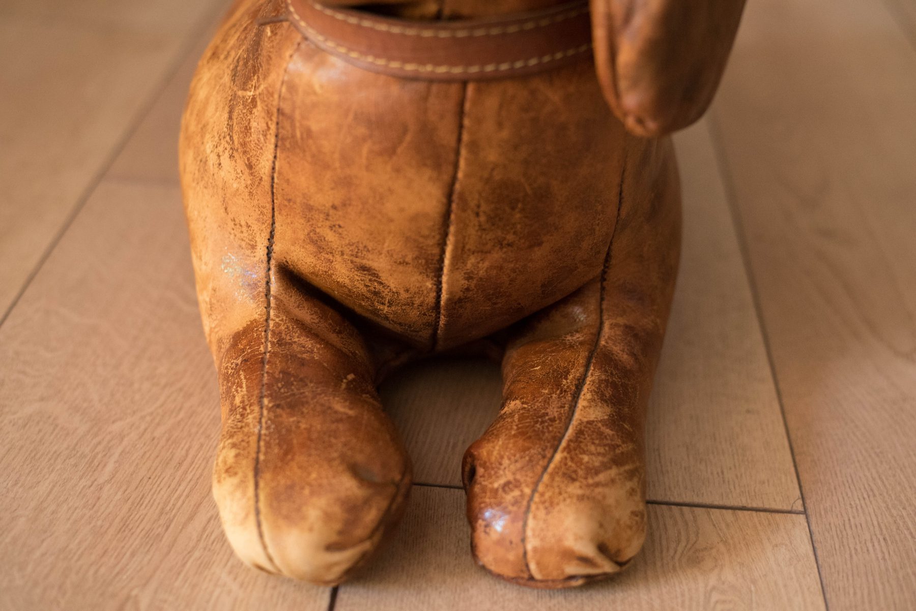 Pair of Vintage Abercrombie & Fitch Leather Dog Footstools by Dimitri ...