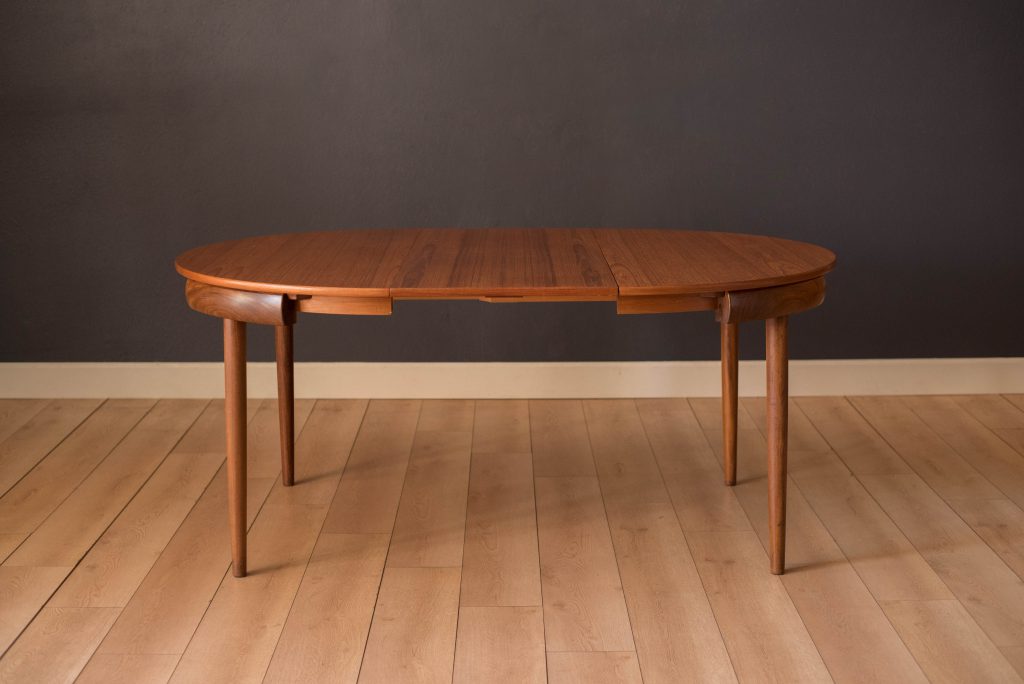 Vintage Danish Hans Olsen Teak Round Dining Table and Chair Set - Mid ...