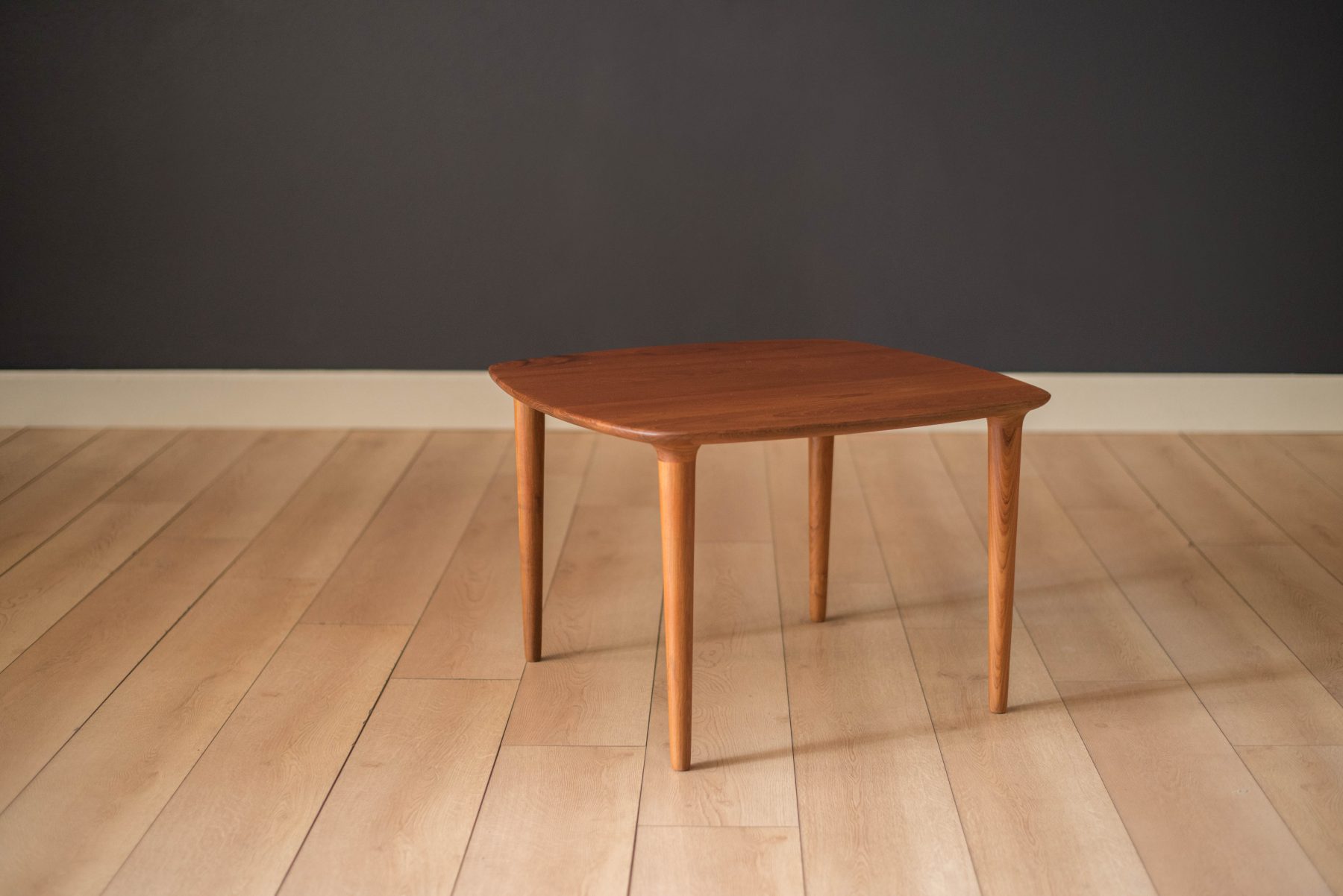 Vintage Scandinavian Solid Teak End Table by Gustav Bahus - Mid Century ...