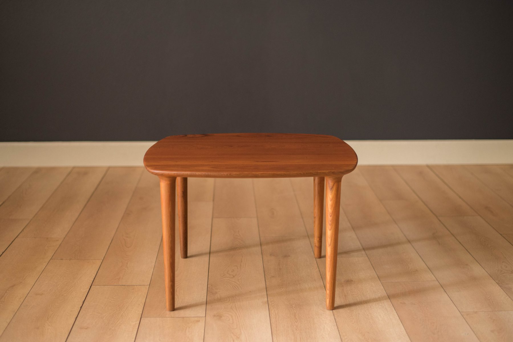 Vintage Scandinavian Solid Teak End Table by Gustav Bahus - Mid Century ...