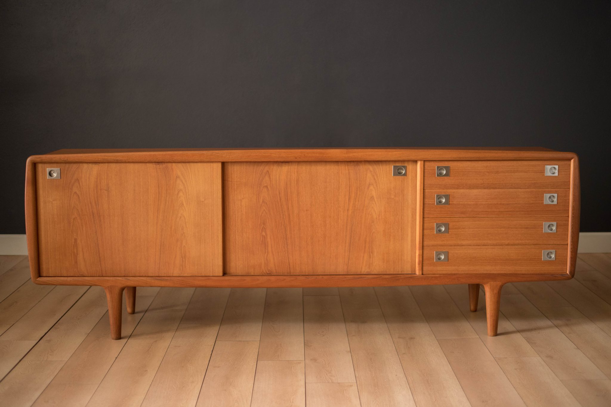 Vintage Danish H.P. Hansen Teak Sideboard Credenza - Mid Century Maddist Vintage Danish H.P. Hansen Teak Sideboard Credenza - Mid Century Maddist