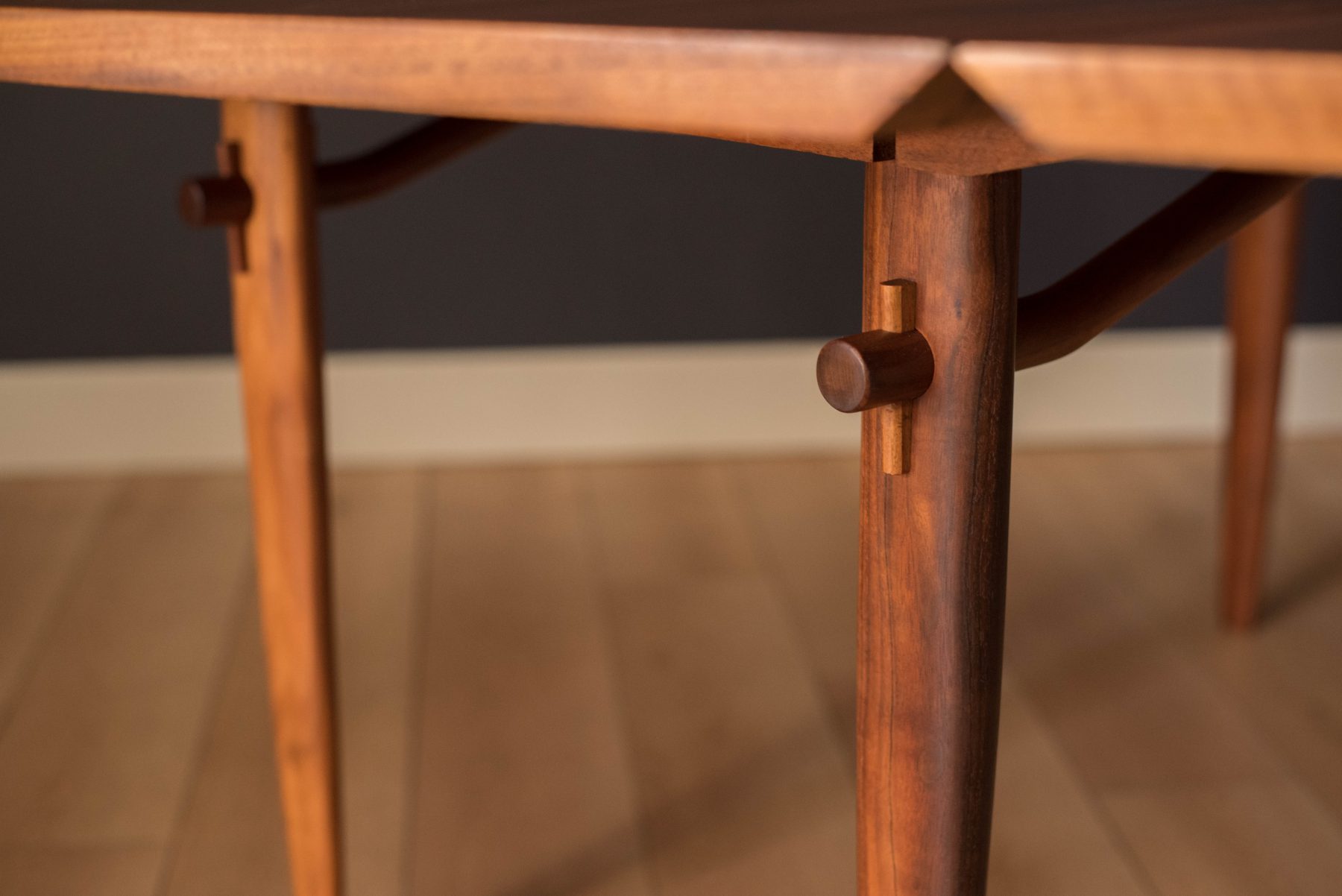 Vintage Walnut Nakashima Drop Leaf Dining Table for Widdicomb - Mid Century Maddist