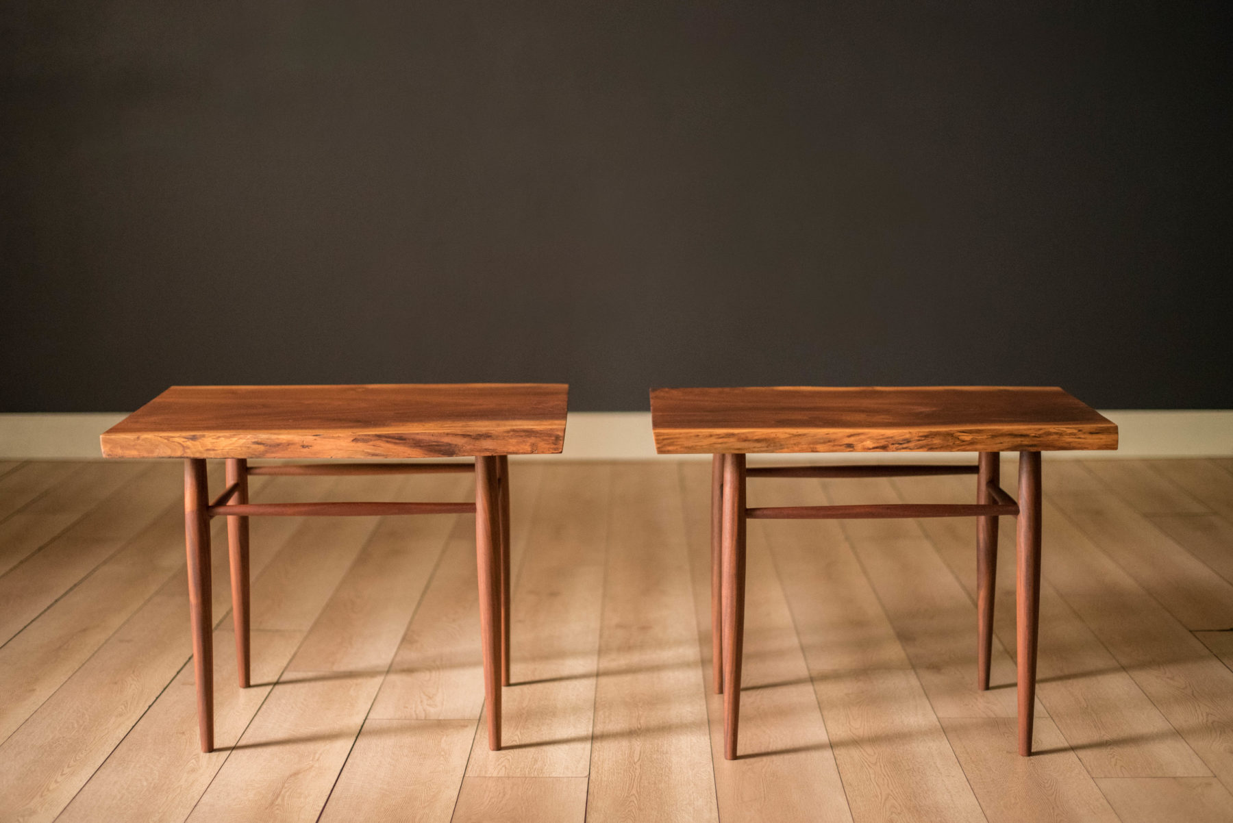Pair of Studio Live Edge Solid Walnut End Tables by George Nakashima ...
