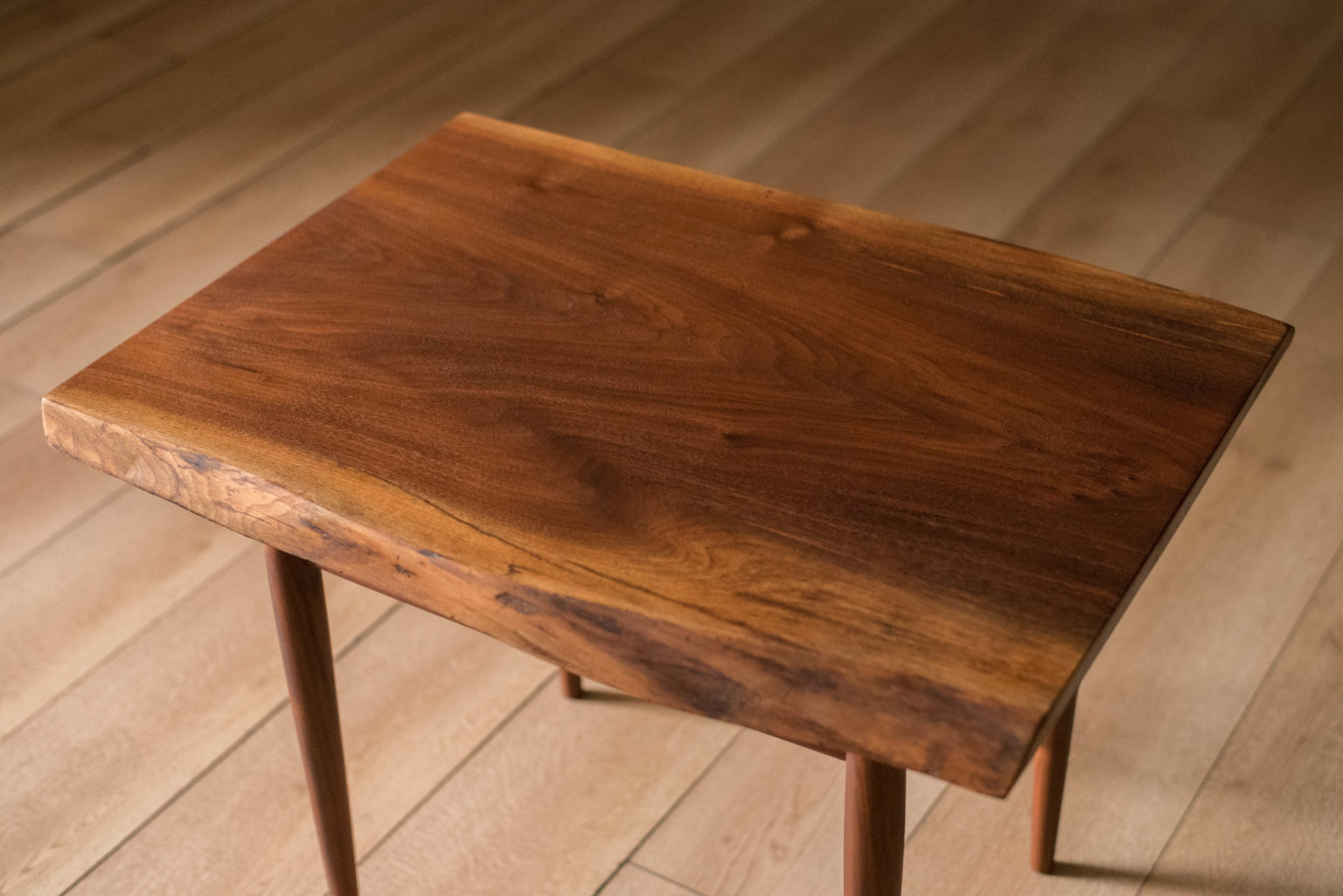 Pair of Studio Live Edge Solid Walnut End Tables by George Nakashima ...