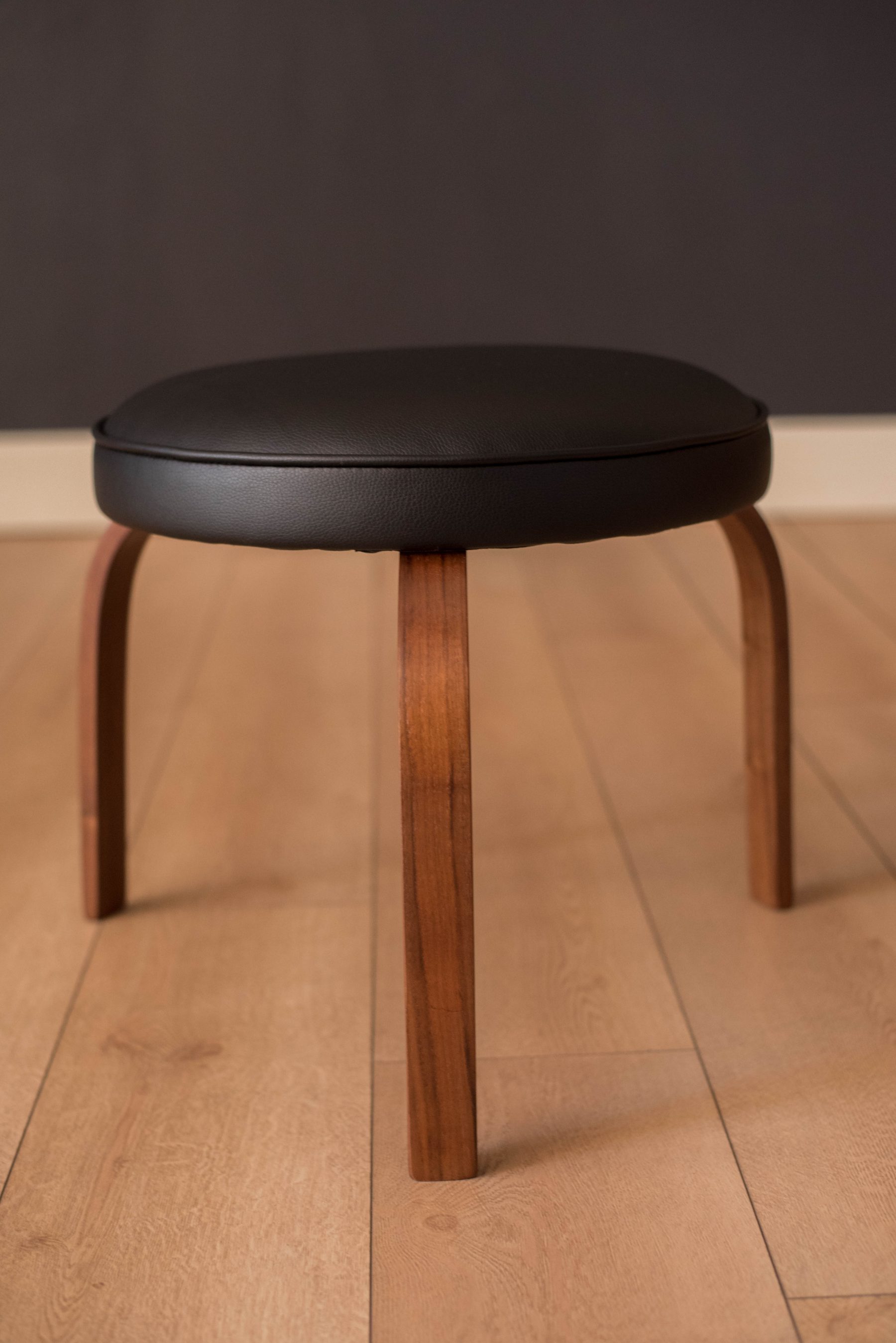 Mid-Century Modern Walnut Ottoman Stool - Mid Century Maddist