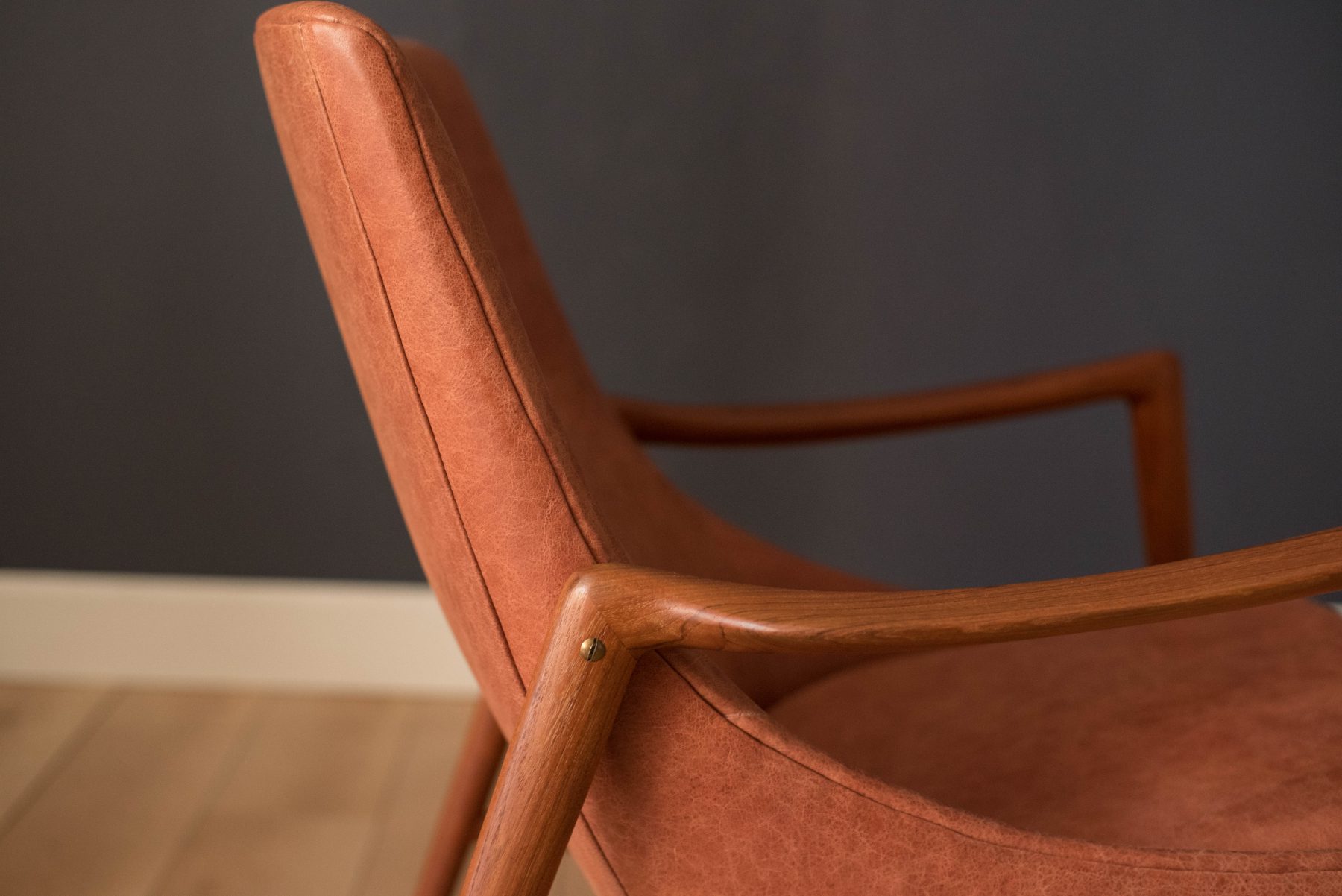 Vintage Leather and Teak Lounge Chair by Rolf Rastad & Adolf Relling ...