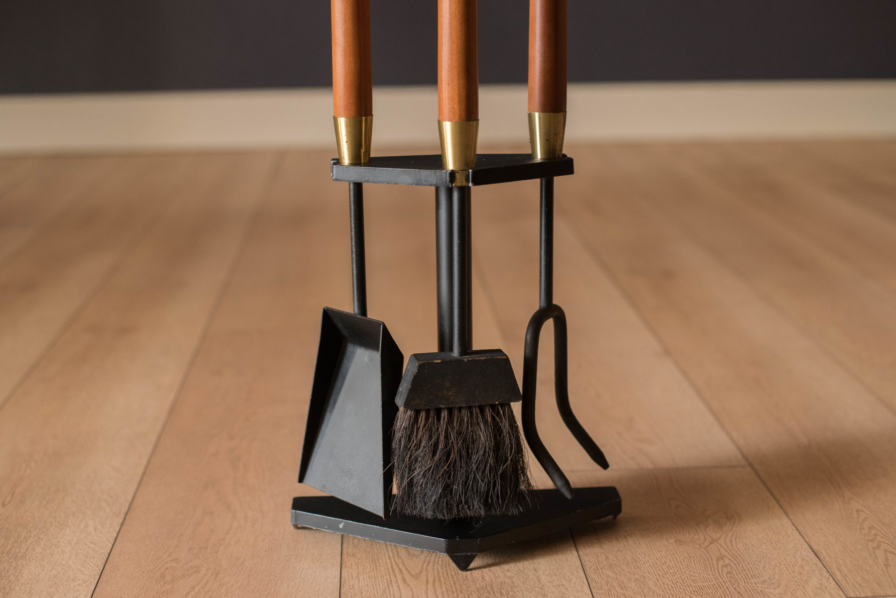 Mid Century Modern Three-Piece Standing Fireplace Tool Set by Seymour ...