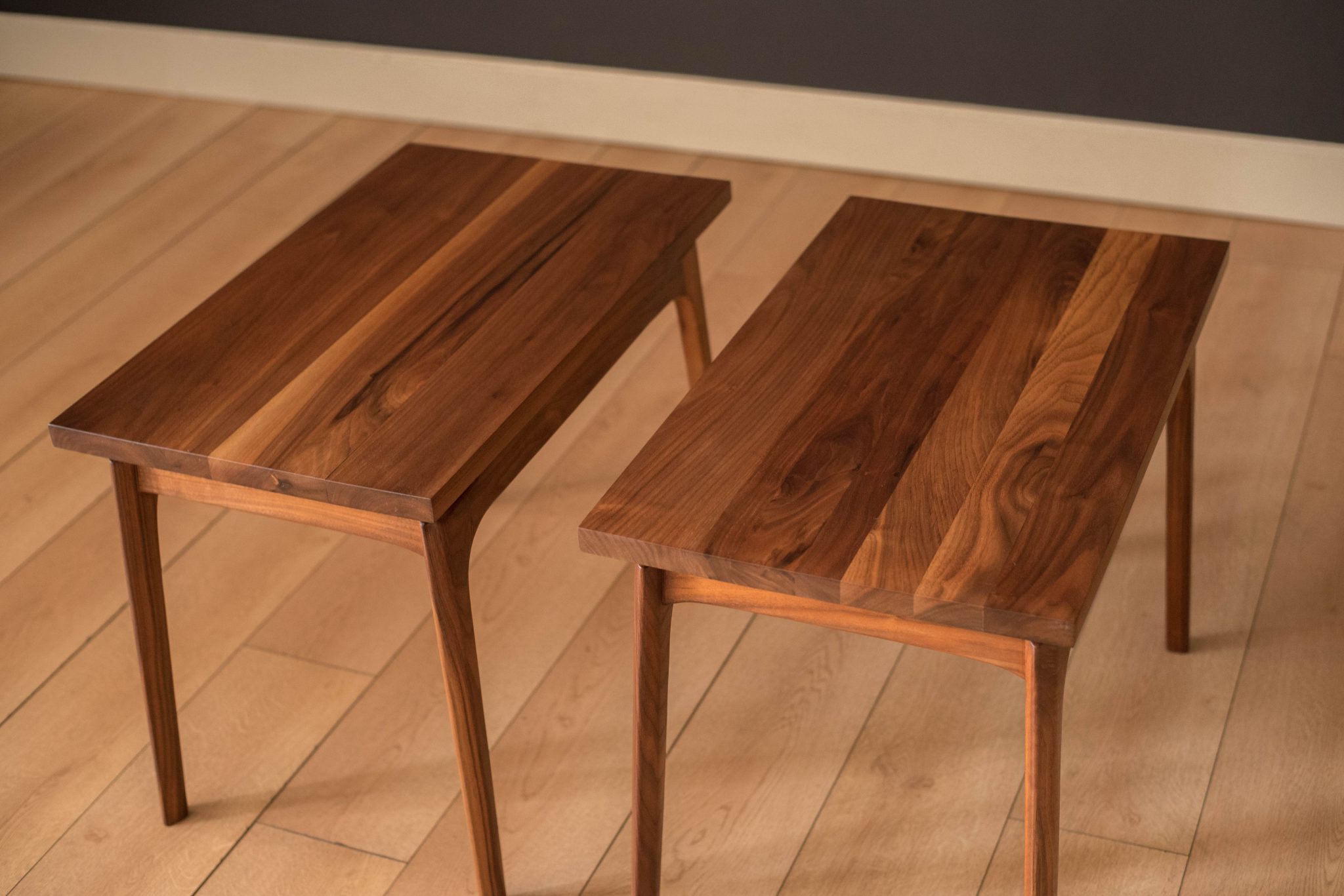 Pair of Mid-Century Modern Solid Walnut End Tables - Mid Century Maddist Pair of Mid-Century Modern Solid Walnut End Tables - Mid Century Maddist