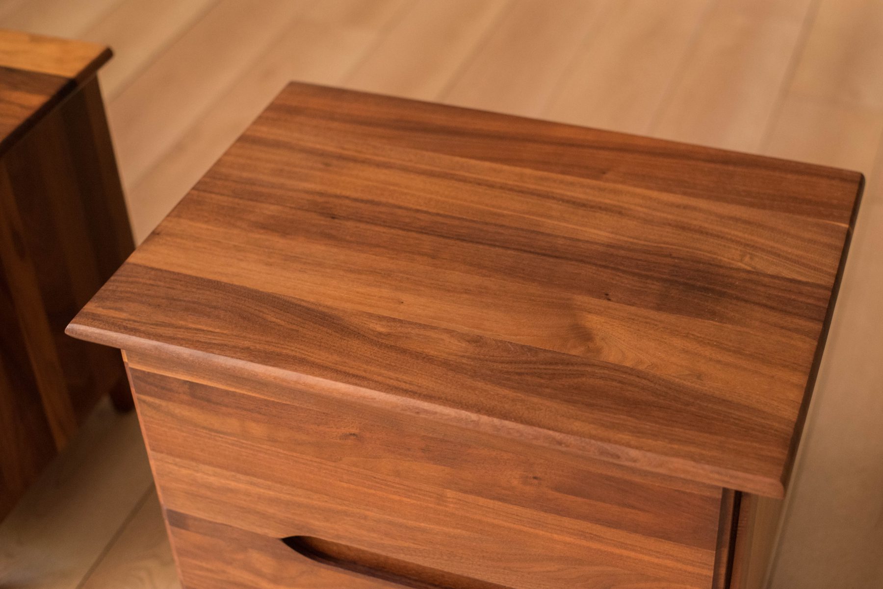 Pair of Mid-Century Modern Solid Walnut Nightstands - Mid Century Maddist