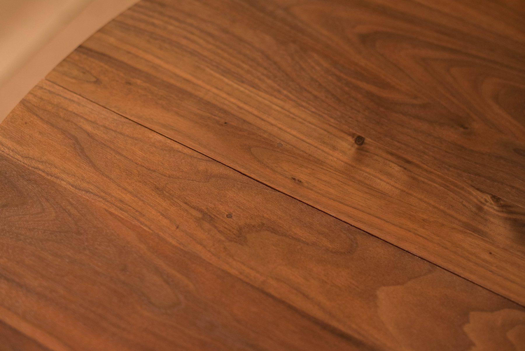 Mid-Century Modern Solid Walnut Round Extension Dining Table - Mid ...