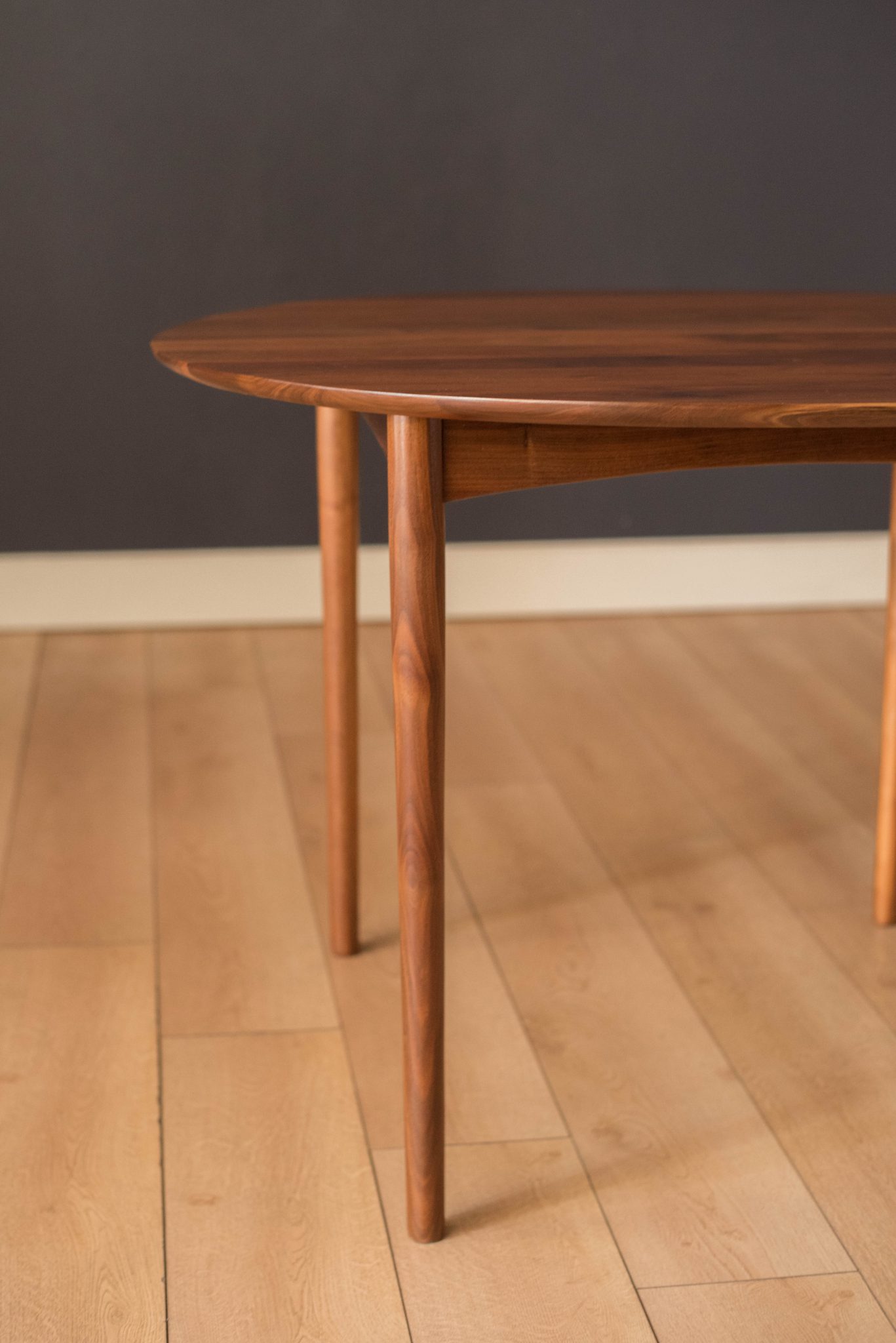Mid-Century Modern Solid Walnut Round Extension Dining Table - Mid ... Mid-Century Modern Solid Walnut Round Extension Dining Table - Mid ...