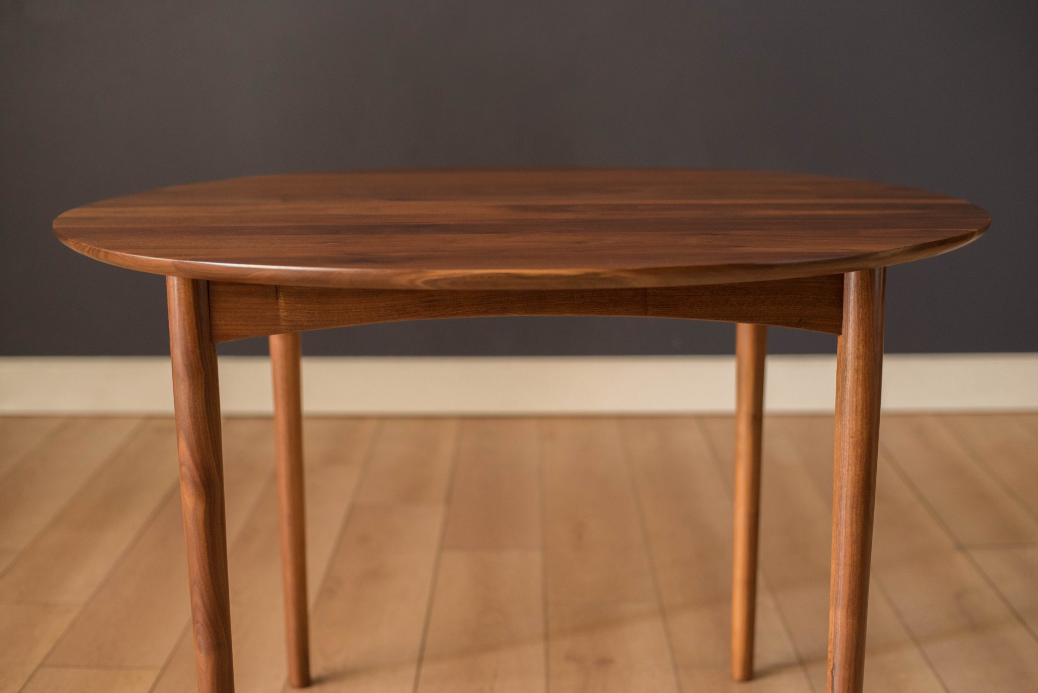 Mid-Century Modern Solid Walnut Round Extension Dining Table - Mid ... Mid-Century Modern Solid Walnut Round Extension Dining Table - Mid ...