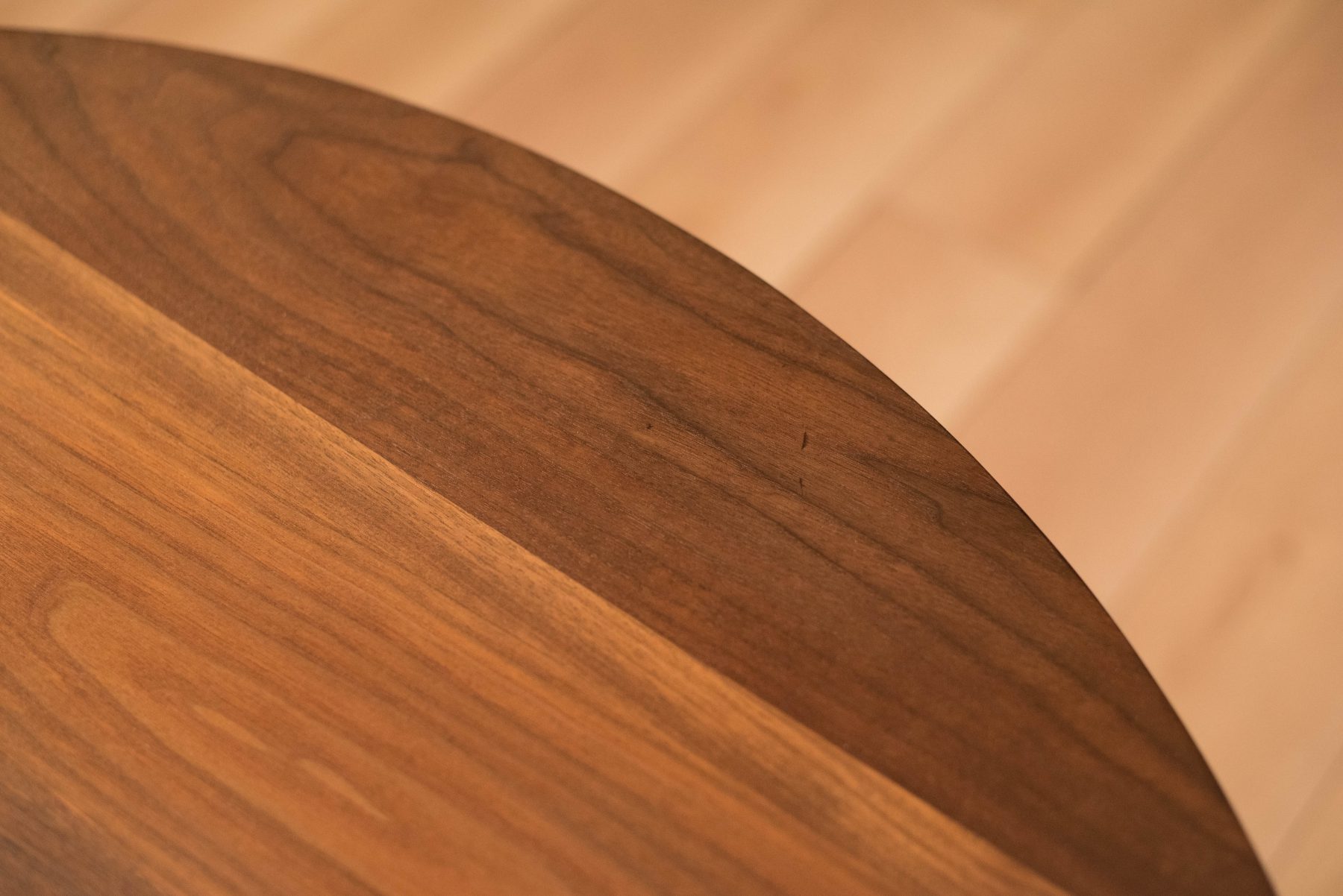 Mid-Century Modern Solid Walnut Round Extension Dining Table - Mid ...